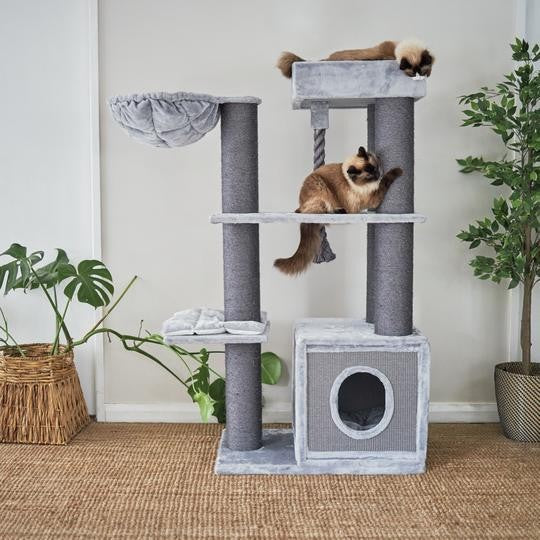 Kazoo Cat Scratch Kitty Cubby Base Ash & Grey Playground * Store Pick